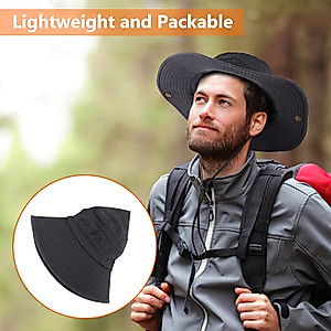 Obling Sun Hat, Fishing Hat UPF 50 Wide Brim Bucket Hat Safari Boonie Hat (B-Grey)