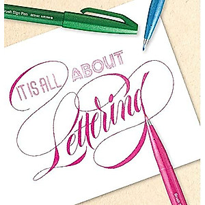 Pentel SES15C Brush Sign Pen Pen Tip Flexible Fiber 12 Colors