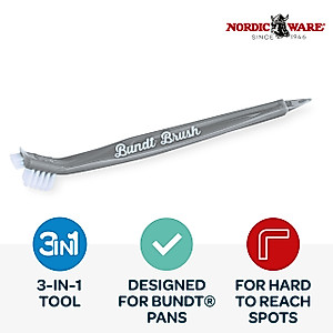 Nordic Ware ProForm Bundt Pan (12 Cup) and Bundt Cleaning Tool Bundle