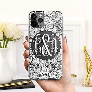 Case Charming Monogram Clear Phone Case for iPhone 15 Pro Max 14 13 mini 12 11 XS XR X 10S 10R 10 8 Plus 7 SE Custom Personalize Initials