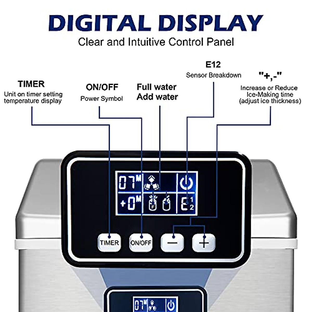 EUHOMY Ice Maker Machine Countertop, 40Lbs/24H Portable Compact Ice Cube Maker, With Ice Scoop & Basket, Perfect for Home/Kitchen/Office/Bar (Sliver)