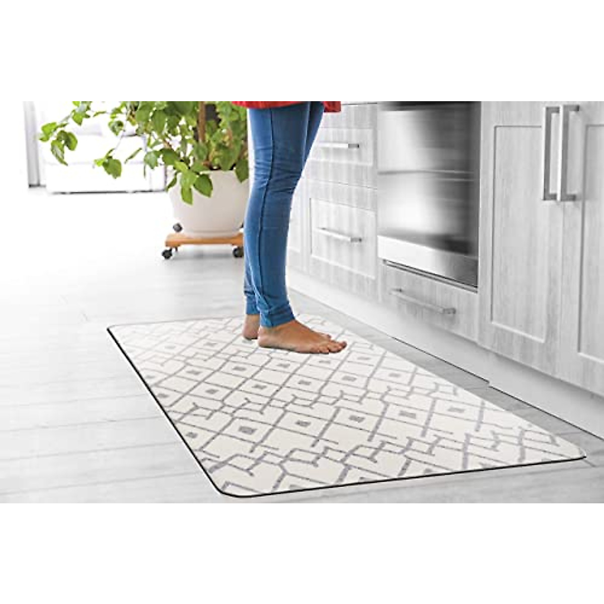 Rugshop Modern Boho Trellis Anti Fatigue Standing Mat 18" x 30" Cream