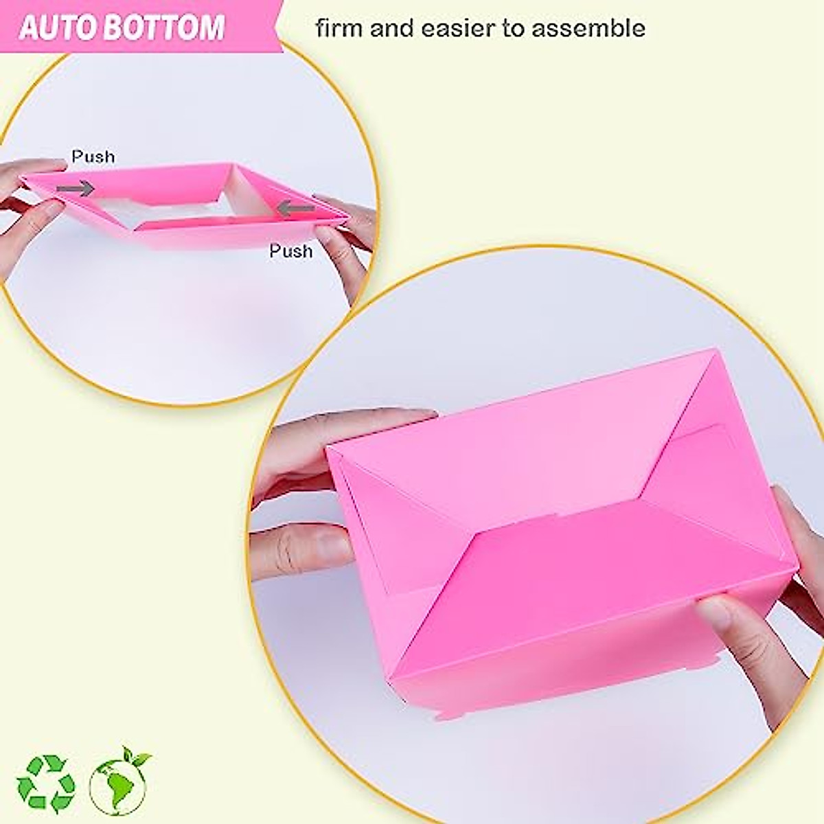 Pink Party Favor Boxes 30pcs Thickened Paper Gift Gable Treat Box Candy Goodie Bags for Kids Birthday Parties Supplies Decorations, Neon Ink
