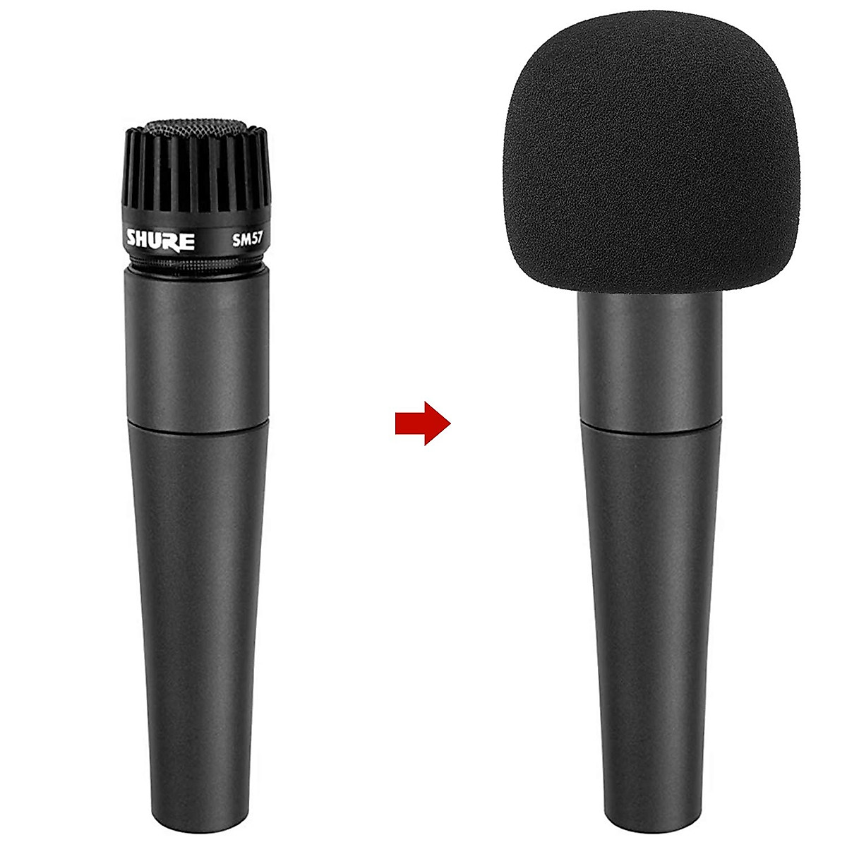SM57 Pop Filter Foam Cover - Mic Windscreen Wind Cover Customized Compatible with Shure SM-57 Microphone to Blocks Out Plosives by YOUSHARES (2 PCS)