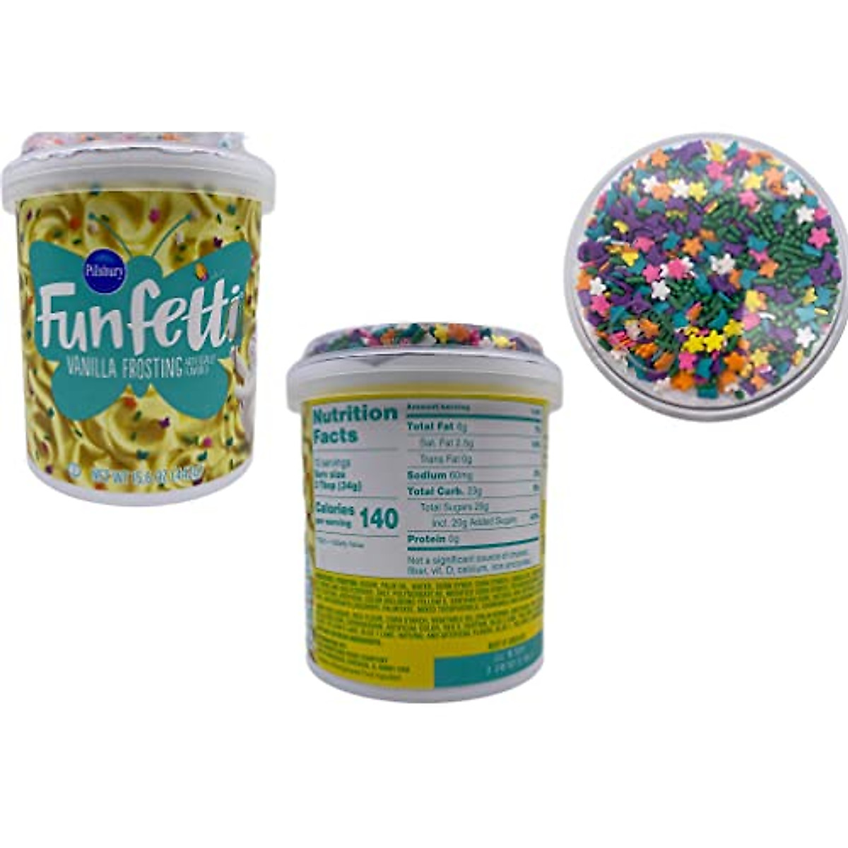 The ULTIMATE Easter Springtime Baking Bundle Set Featuring Pillsbury Funfetti Vanilla Cake Mix, Pillsbury Funfetti Vanilla Frosting with Sprinkles, Bunny and Baby Chick Cupcake Liners and Adorable Bunny Ear Cupcake Toppers. Makes 24 Cupcakes