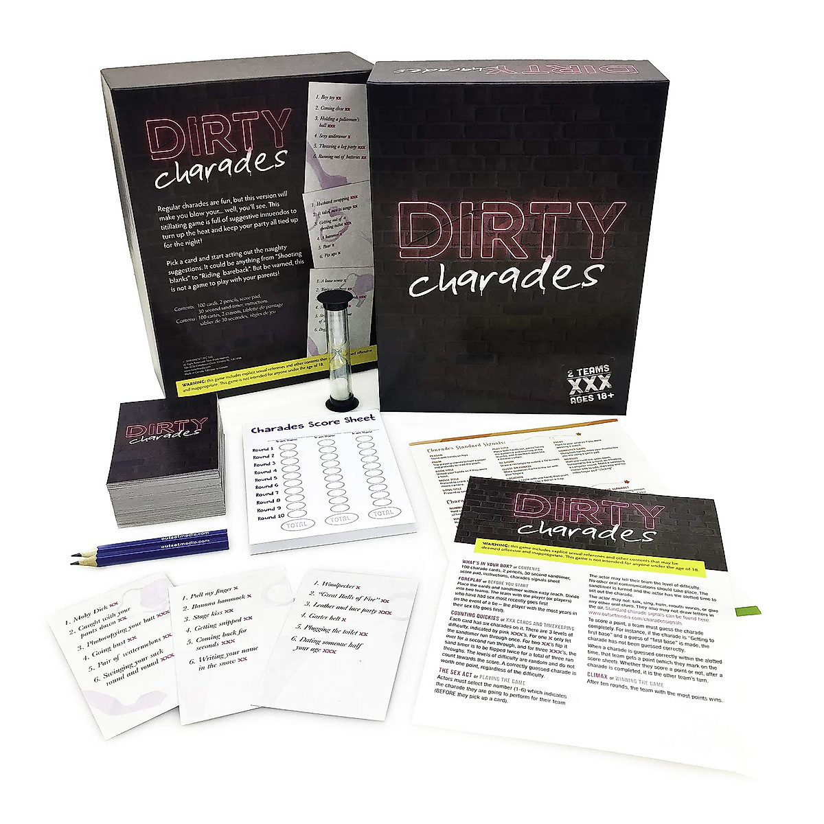 Outset Media Dirty Charades Party Game (Amazon Exclusive) – Contains 100 charades Cards – Adult Game for 4 or More Players Ages 18 and up