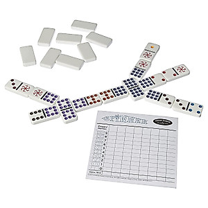 Front Porch Classics | Spinner Domino Game Set in Collectible Wooden Case from Front Porch Classics for 2 to 8 Players Ages 8 and Up
