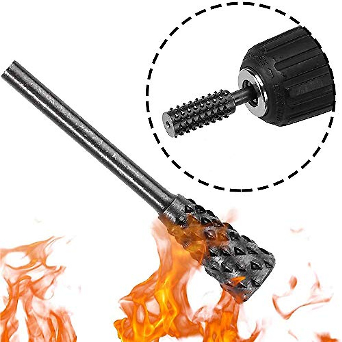 Eyech 10pc 1/8''(3mm) Shank Carbon Steel Rotary Burr Rasp Set Wood Carving File Rasp Drill Bits for DIY Woodworking Wood Carving Polishing Grinding Engraving