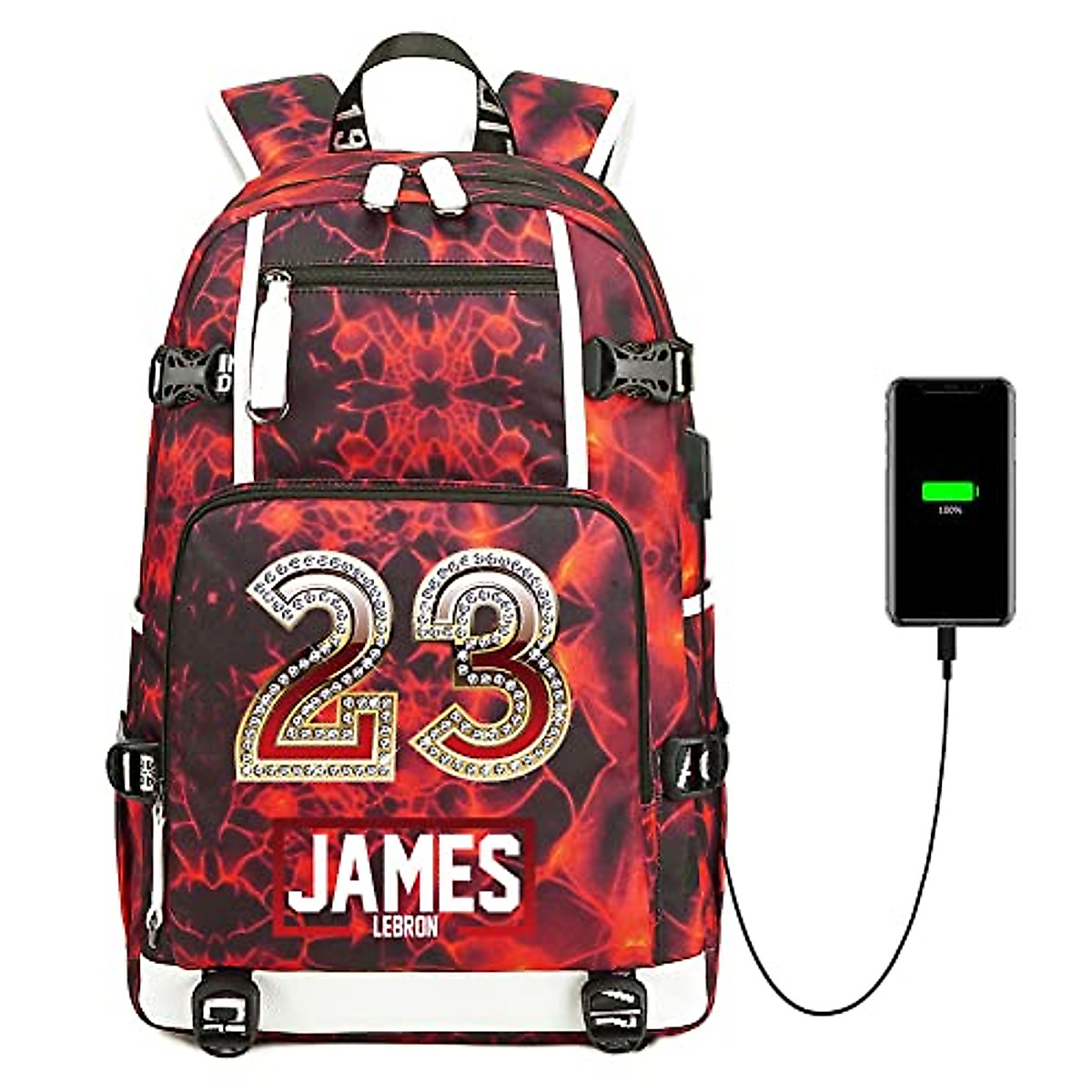 Ansigeren JMS 23 Basketball Player Classic Backpacks Sports Fan Bookbag Travel Student Backpack For Men Women (JA 2) (Z6)