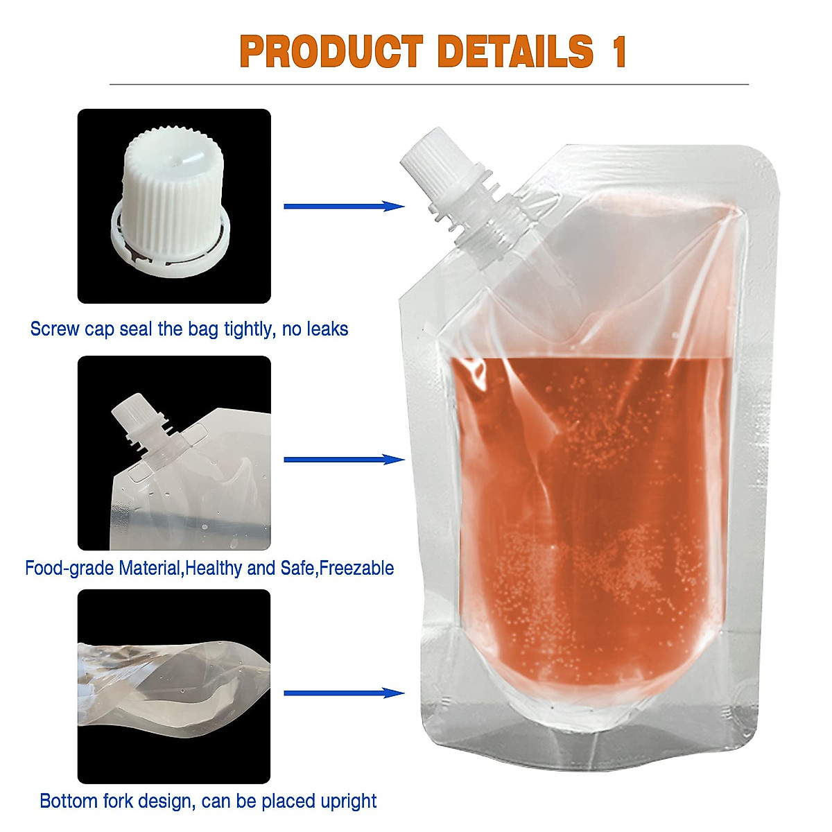 SENYUE 6 PCS Juice Flasks Drinks Flasks Liquor Pouch Reusable Drinking Flasks Concealable Plastic Flasks for Sneak to go