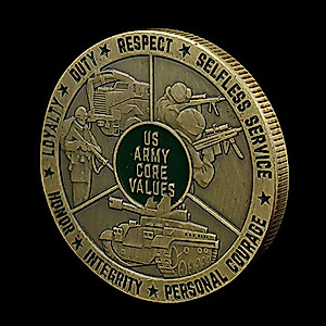 Military Coin US Army Core Values Souvenir Challenge Coin Honor Coin Collectibles Copper Plated Commemorative Coin