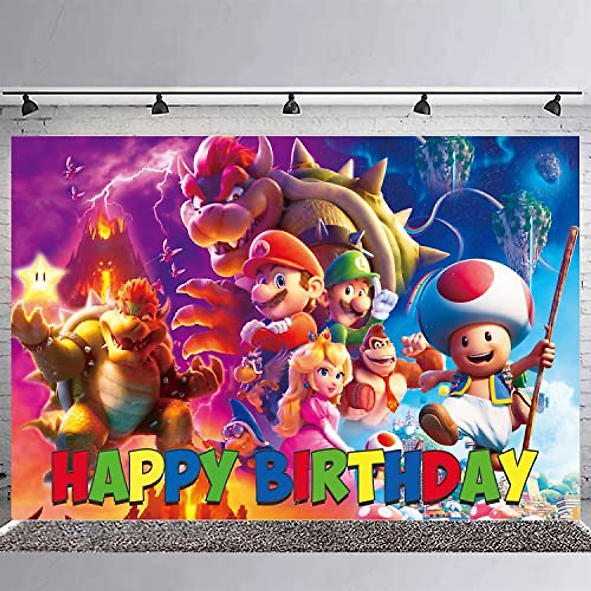Mario Movie 2023 Backdrop Birthday Banner for Mario Movie 2023 Birthday Party Supplies Mario Movie 2023 Photograph Background Photo Booth 5x3ft