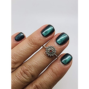 Garnet Vintage Gipsy Etnic Delicate Ring 925 Sterling Silver Tribal Boho Chic Jewelry (8)