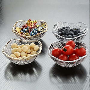 TRESORS Appetizer Plates Snack Bowls Glass Bowl Kitchen Small Bowl Salad Dessert Ice Cream Dip Snack Snack Side Dish Condiment Sauce Bowl Salad Plates Dinner Plates