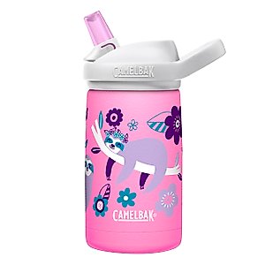 CamelBak eddy+ Kids Water Bottle with Straw, Insulated Stainless Steel - Leak-Proof when Closed, 12oz, Flowerchild Sloth