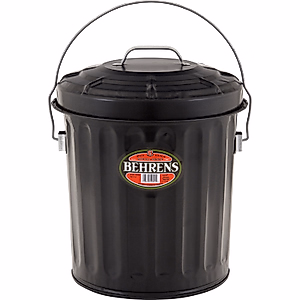 Behrens B907P Galvanized Steel Wood Stove and Fireplace Ash Can, 7 1/2 Gallon