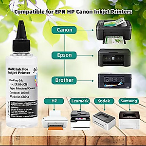 Printhead Cleaning Kit Compatible for Brother Epson HP Canon Nozzle Inkjet EcoTank Officejet Deskjet Pixma Printers-Liquid Printers Head Cleaning Suit Solution 100ml, 5ml Premium Syringe 1PK