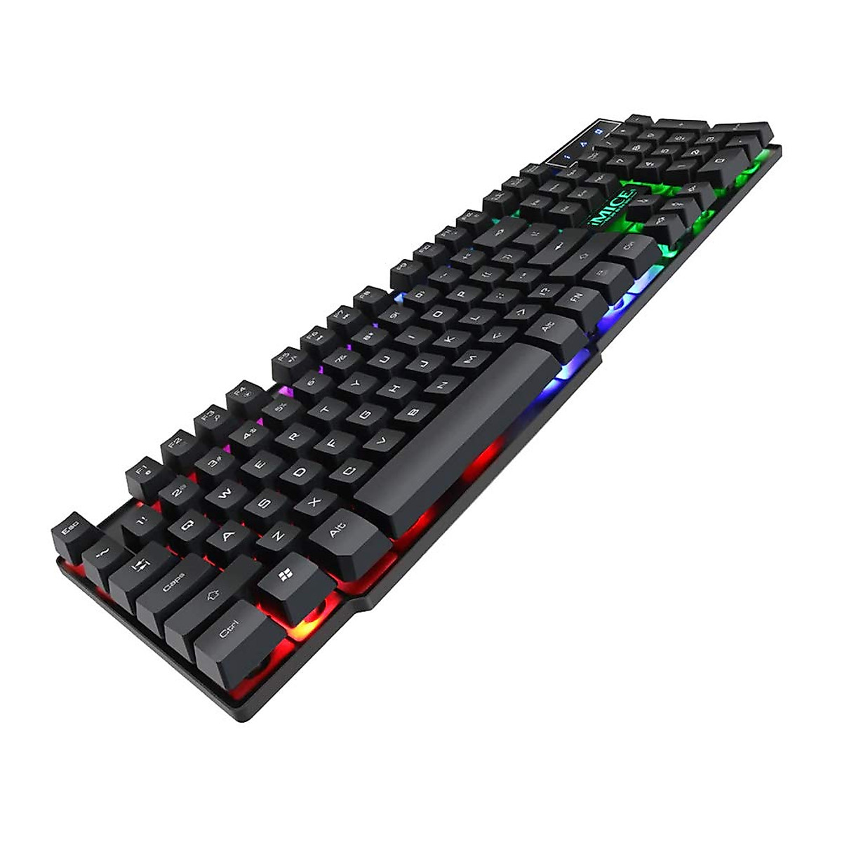 axGear Gaming Keyboard RGB LED Light Backlit Gamer USB Wired Silent Keyboard Noiseless