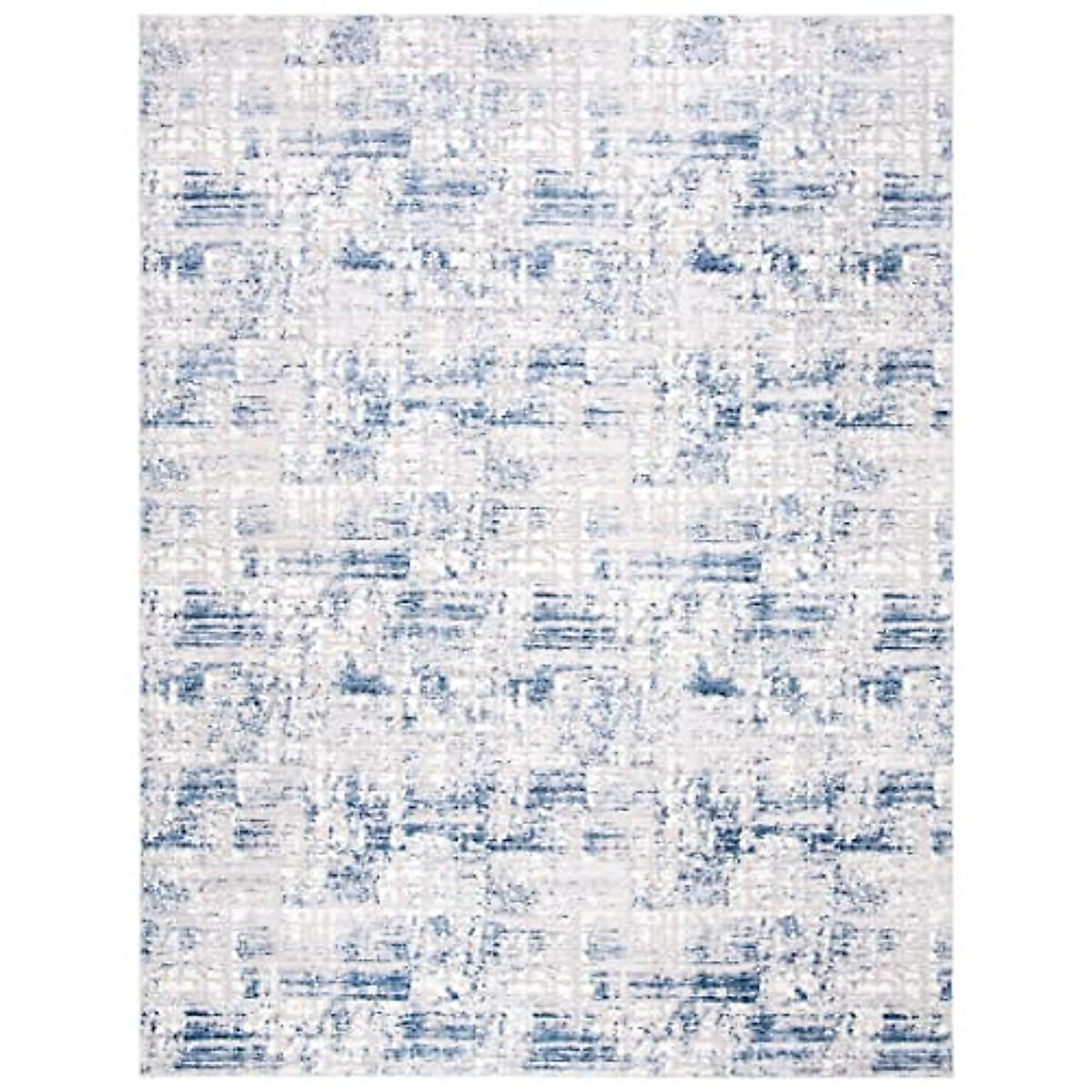SAFAVIEH Amelia Collection 9' x 12' Blue/Grey ALA786M Modern Abstract Distressed Non-Shedding Living Room Bedroom Dining Home Office Area Rug