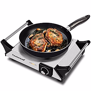 Techwood Hot Plate Portable Electric Stove (Stainless Steel, Infrared Ceramic Hot Plate)