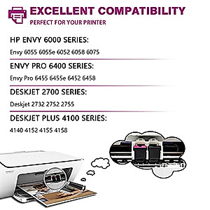 RETCH Remanufactured Black Ink Cartridges Replacement for HP 67XL 67 XL  for Hp Deskjet 2732 2755 DeskJet Plus 4140 4155 4158，Envy 6052 6075 6058 Printer (2 Black)