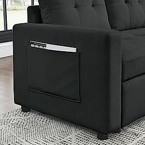 Eafurn L Shaped Sectional Sofa with Chaise Lounge and Pull Out Sofabed, Deep Seat Convertible Corner Couches with Storage Places,Comfy Upholstered Sofa&Couches for Living Room Furniture Sets