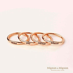 Custom Name Ring for Women Mother's Day Personalized Gift Mom Stacking Dainty Engraved Matching Friend Bridesmaids Promise Grandma - RF1-D