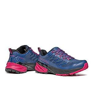 SCARPA Women's Rush GTX Waterproof Gore-Tex Shoes for Hiking and Trail Running - Blue/Fuxia - 8.5-9