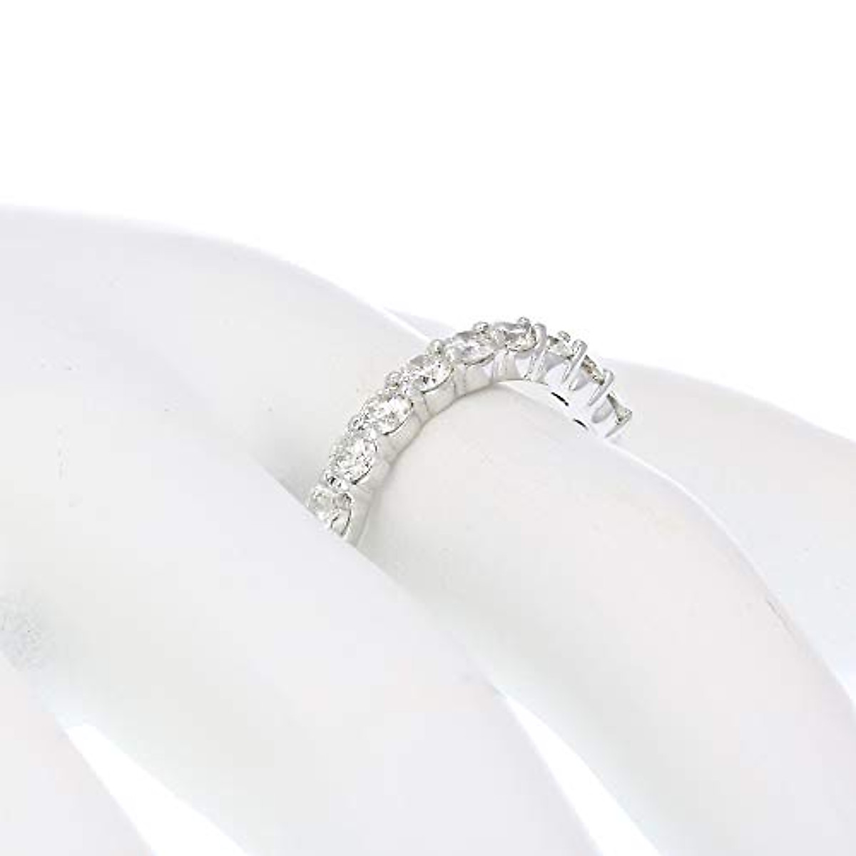 VIR JEWELS 3/4 carat (ctw) Diamond Wedding Anniversary Band for Women, Round Diamond Engagement Ring 14K White Gold 9 Stones Prong Set 0.75 cttw, Size 7