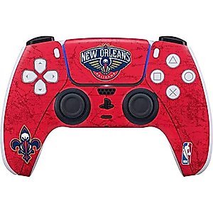 Skinit Decal Gaming Skin Compatible with PS5 Controller - Officially Licensed NBA New Orleans Pelicans Distressed Design