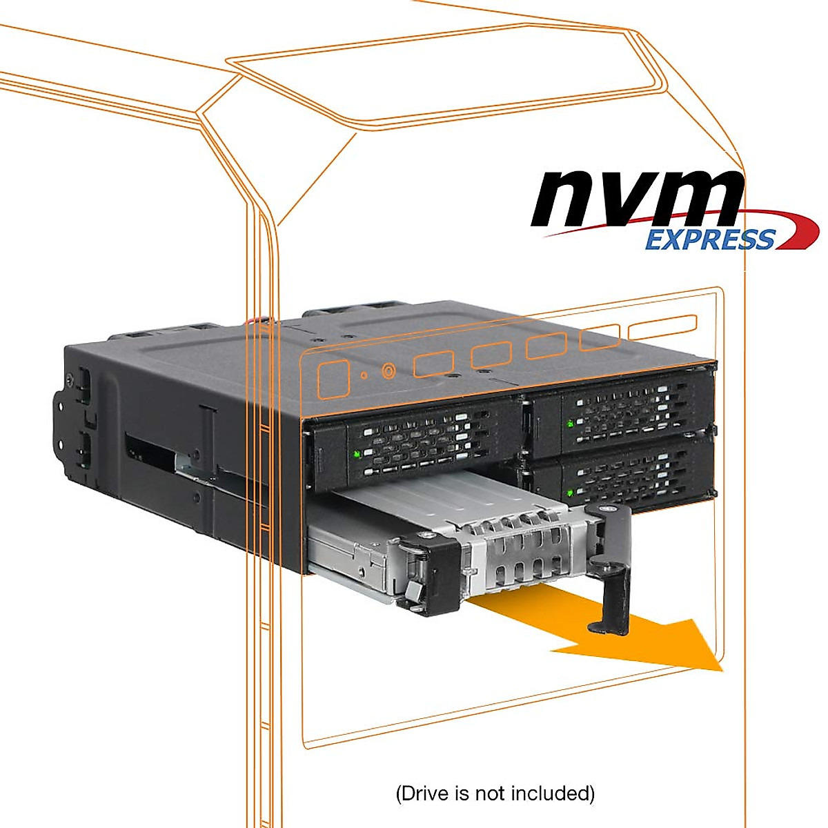 ICY DOCK 4 Bay 2.5 NVMe U.2/U.3 SSD PCIe 4.0 Rugged Mobile Rack Enclosure for 5.25" Bay (4 x Mini-SAS HD) | ToughArmor MB699VP-B