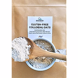 Splendor Gluten-Free Colloidal Oats for Soap Making Supplies, Cosmetics Additives, Bath Bombs, Soothing Bath Soaks, Masks, Lotions Salves & More DIY 12 oz