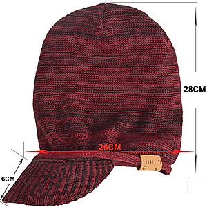 VECRY Men's Oversize Slouch Beanie Slouchy Skullcap Large Baggy Hat (Visor-Dgrey)