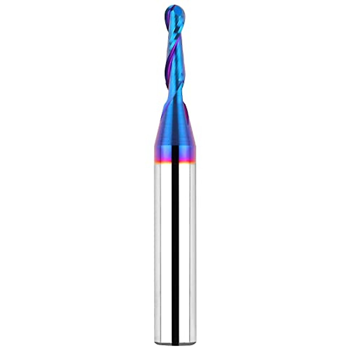 EANOSIC Carbide Ball Nose CNC Bit 1/4 Inch Shank, 1/8" Cutting Diameter End Mill Bits Spiral Router Bits Wood Milling Tool with Nano Blue Coating for Carving Engraving