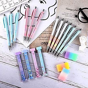 Boao 23 Pieces 0.9 mm Mechanical Pencil Set, Includes 12 Pieces Mechanical Pencils, 8 Tubes of Pencil Refills, 3 Pieces Erasers for School and Office Drawing Crafting