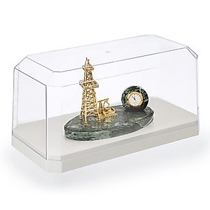 JUXYES Clear Display Box for Collectibles, Rectangular Display Box Stand Countertop Stackable Display Case With Base, Transparent Storage Containers Mini Display Box for Action Figures Toys