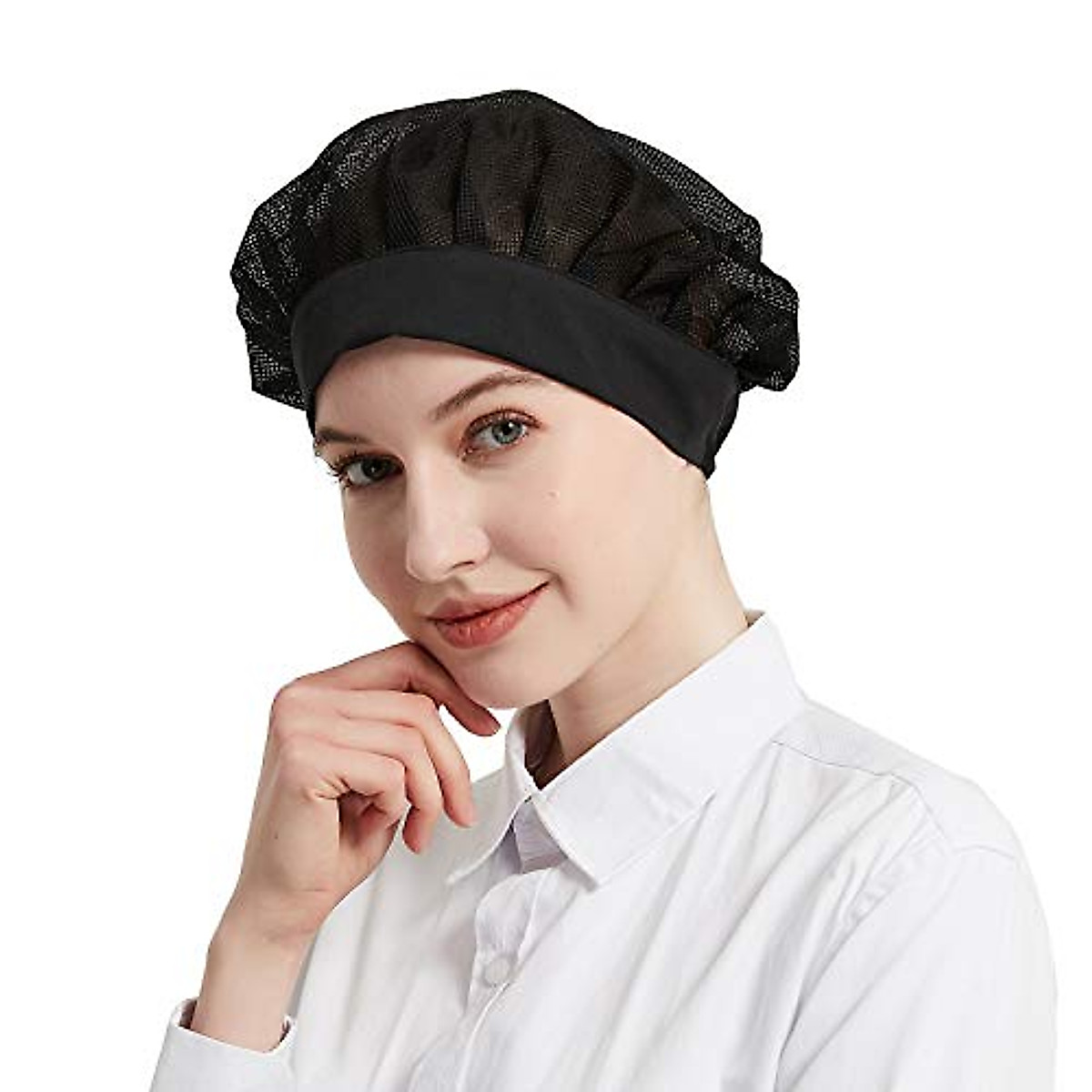 6 Pack Adjustable Chef Cap Mesh Cooking Hats Food Service Hair Nets Kitchen Net Reusable Restaurant Beanie