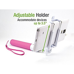 Cellet Extendable Self Portrait Selfie Handheld Monopod with Aux Cable for Smartphones - Black