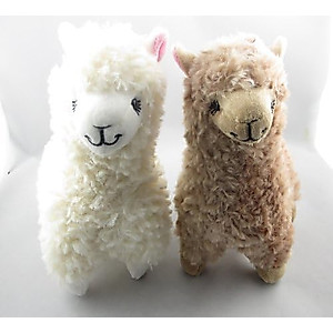MEKBOK 2pcs Cute Alpaca Plush Toy Camel Cream Llama Stuffed Animal Kids Doll 9inch/23cm Height