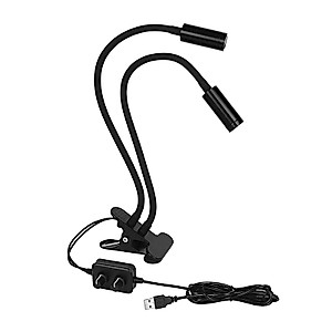 USB Microscope Dual Gooseneck Spot Light, Microscope Light Source Illuminator Lamp Spotlight with Clamp Flexible Clip LED Light Stereo Microscope HDMI Digital Camera Repair Soldering (Warm White)