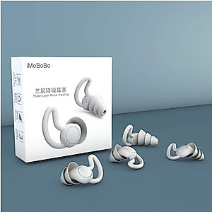 Reusable Safe Silicone High Fidelity Earplug, for Sleeping (Reduce 40dB), Swimming, Studying, Concerts, Noise Cancelling and Hearing Protection (Gray)