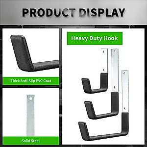 PYBTOOL Metal Utility Hooks Heavy Duty, Garage Wall Storage Hooks, Ladder Hooks, Wall Mount Steel Hooks for Garage, Garden, Tools Storage, Multi-Size(6 Pack)