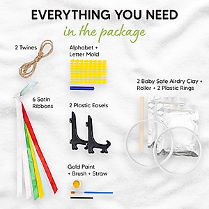 Baby Handprint Footprint Keepsake Duo Frame and Baby Ornament Kit Bundle - Perfect Baby Gift Shower