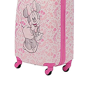 FUL Disney Minnie Mouse 21 Inch Kids Rolling Luggage, Hardshell Carry On Suitcase with Wheels, Pink - Floral