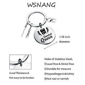 WSNANG Dentist Gifts Dental Queen Keychain Dental Assistant Graduation Gift Dental Hygienist Jewelry for Women (Dental Queen Keychain)