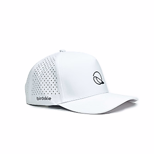 birdskie Golf Hat Snapback, Breathable, Quick Drying, High Performance, The Swagger Golf Cap White