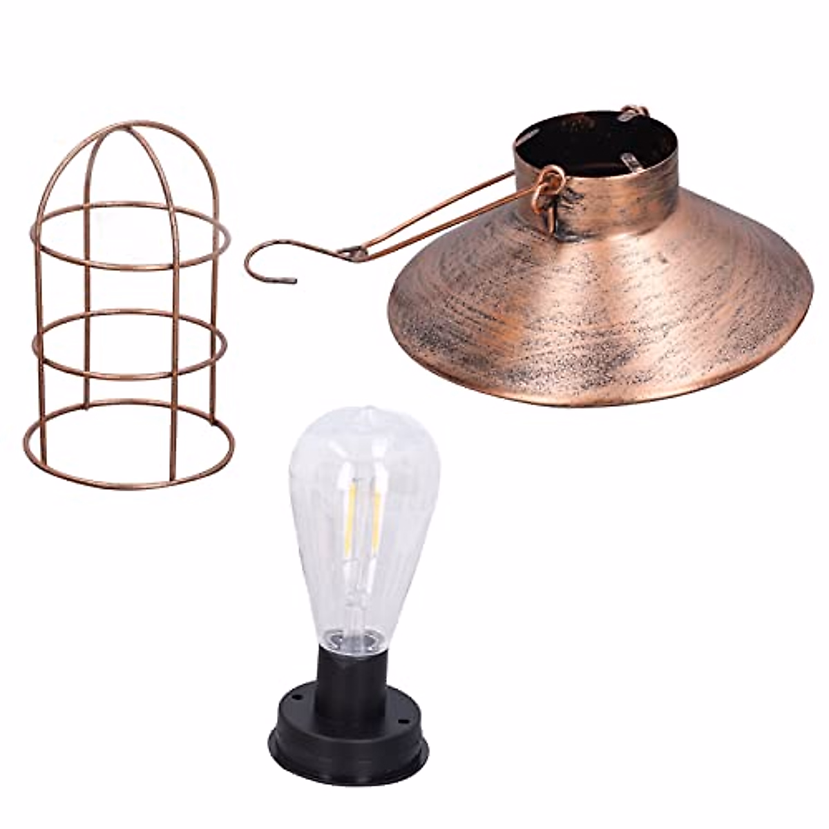 Solar Hanging Light, Romantic Decorative Beautiful Iron Frame Switch Control LED Retro Lantern for Porch for Garden