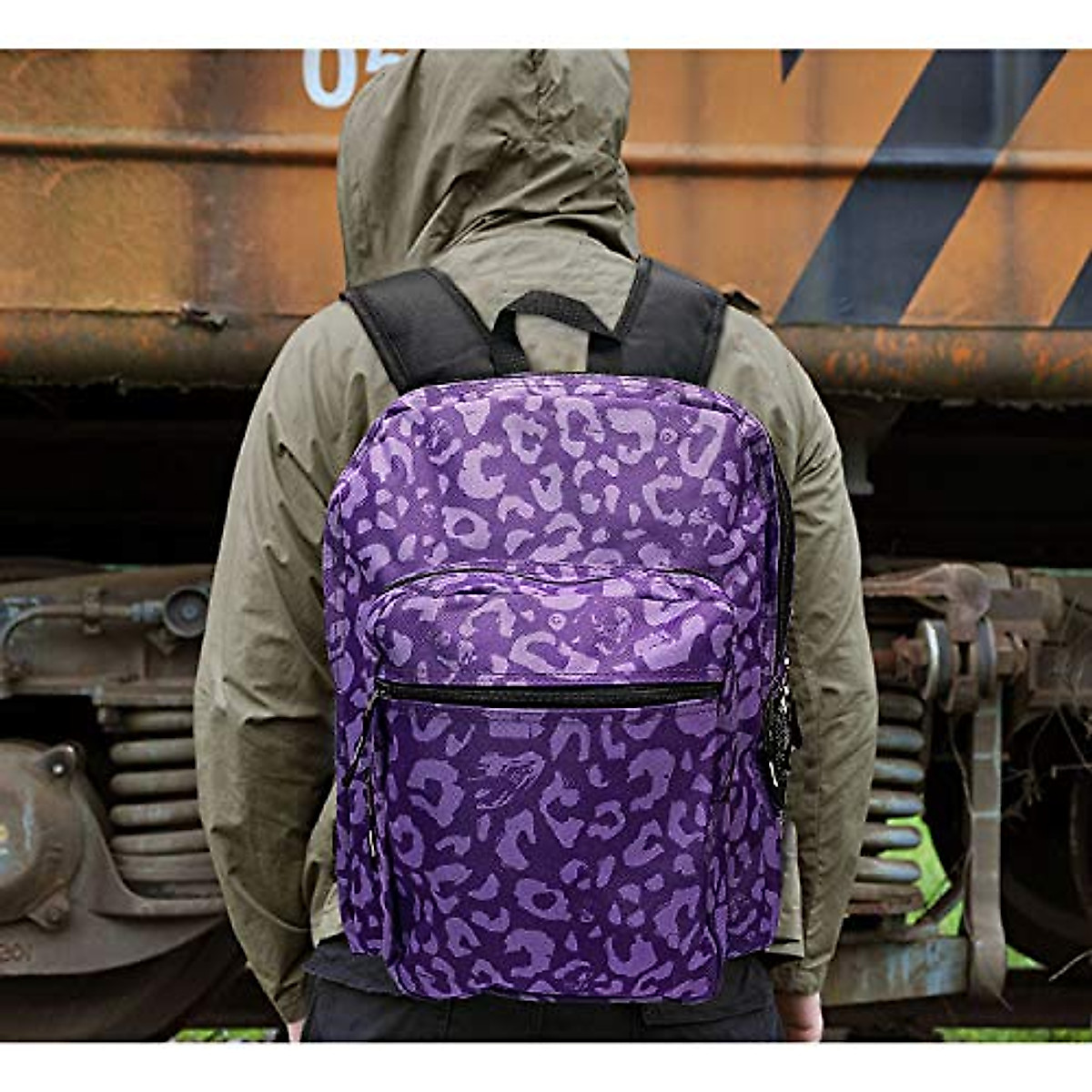 Telosports student backpack printed school bag Purple,Business Durable Backpack , College School Computer Bag for Men & Women (5# purple)
