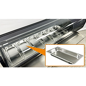 Elite Kitchen Supply Commercial Sushi Display Cooler Case Refrigerator, ETL NSF Curved Glass Sashimi Roll Restaurant Showcase Japanese Deli Fridge 5 Pan Countertop, 60" W 2.19 cu. ft. Black