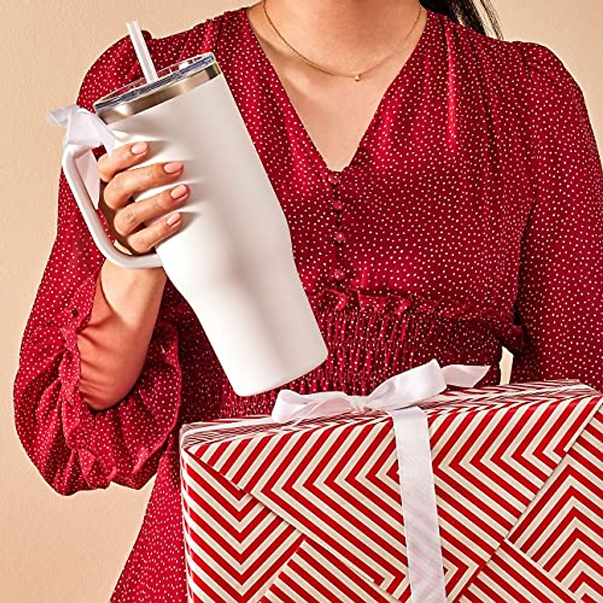 Maars Charger 40oz Insulated Travel Mug Tumbler with Handle | Double Wall Vacuum Sealed Stainless Steel Cup w/Straw and Lid, Seaside